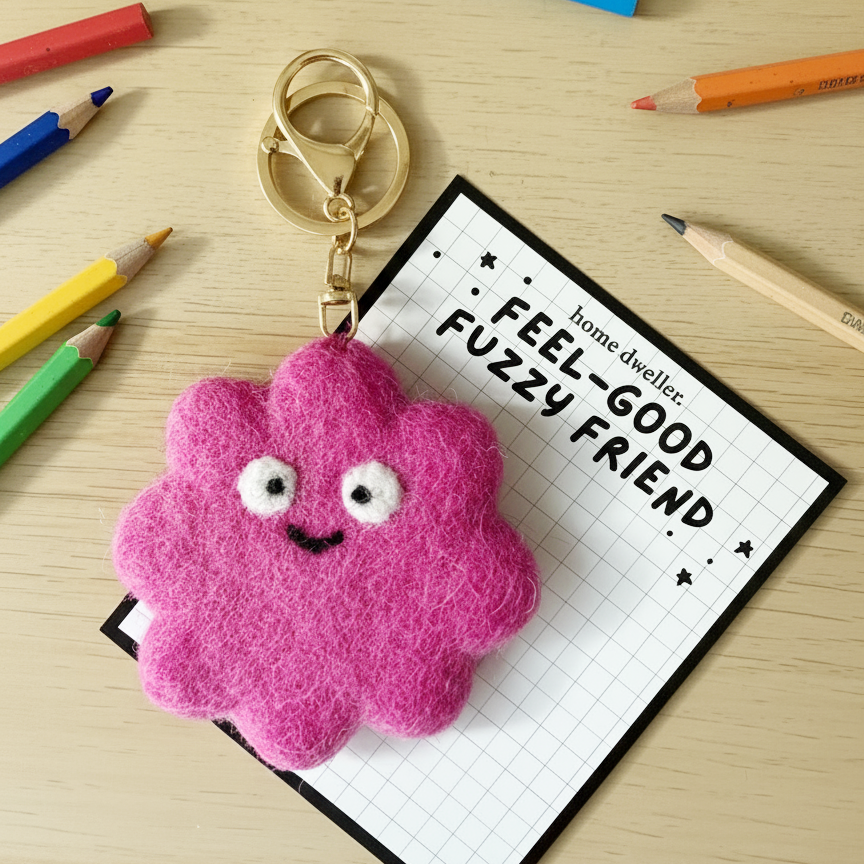 Feel Good Fuzzy Friend Bag Charm / Keychain - Hope – Home Dweller