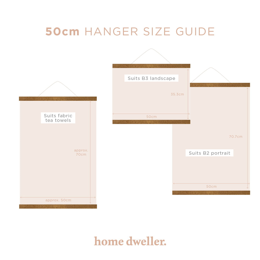 Magnetic Tea Towel Hanger 50cm — Wooden Poster Frame | Home Dweller