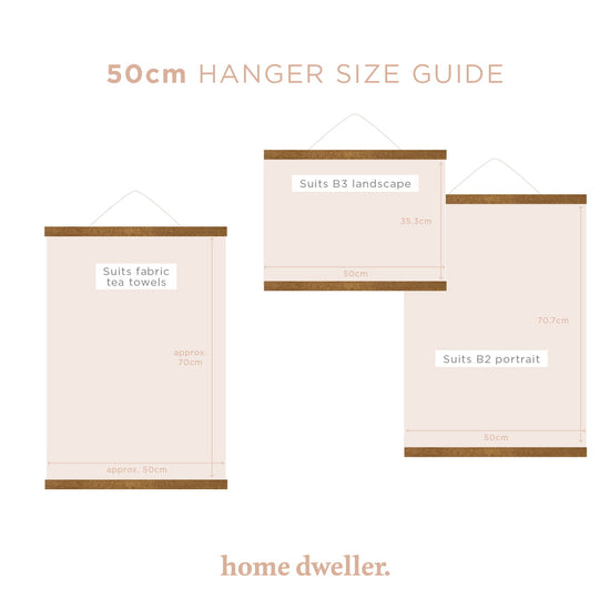 Magnetic Tea Towel Hanger 50cm — Wooden Poster Frame | Home Dweller